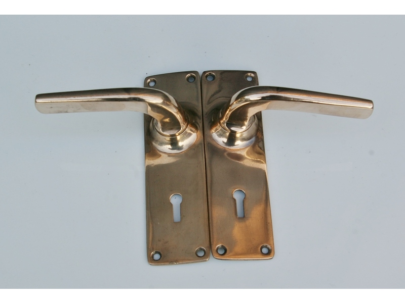 Polished Brass Door Handles | Mongers Architectural Salvage